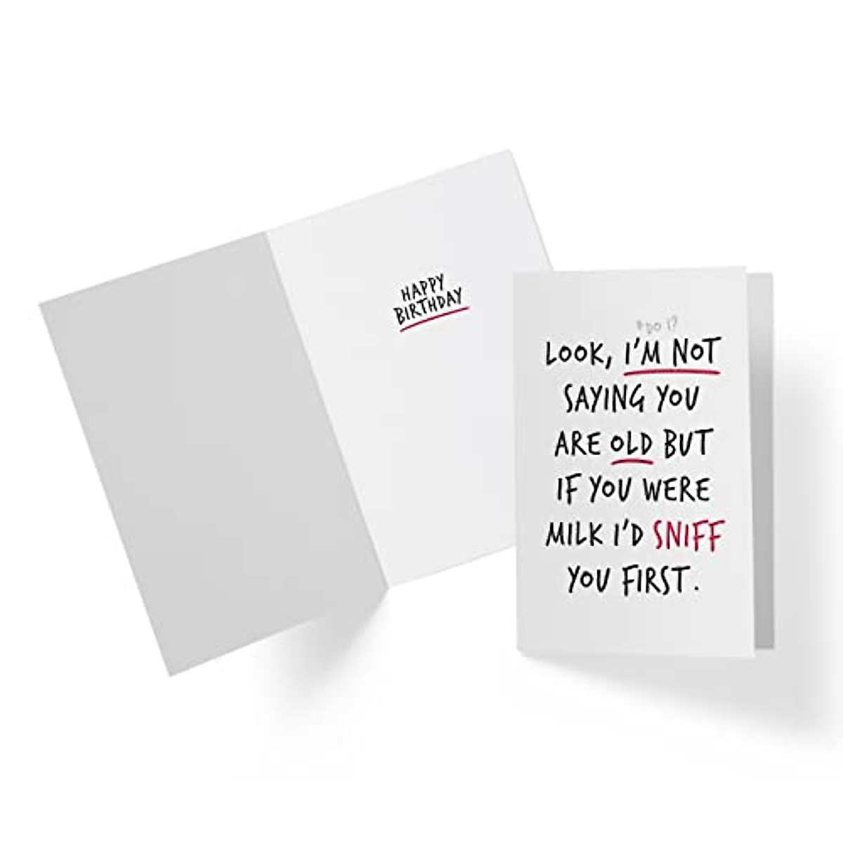 Funny Birthday Card For Men and Women, Single Large 5.5 x 8.5 Happy Birthday Card For Him Or Her, Birthday Card For Husband, Birthday Card For Brother - Birthday Card For Sister, Birthday Card For Son, Nephew, Niece - Karto - Old Milk