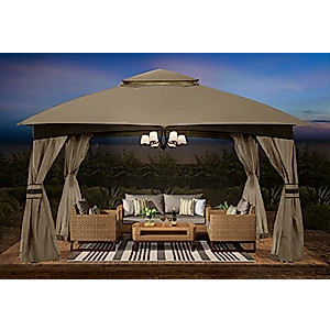 ABCCANOPY 10x12 Outdoor Gazebo - Patio Gazebo with Mosquito Netting, Outdoor Canopies for Shade and Rain for Lawn, Garden, Backyard & Deck (Khaki)