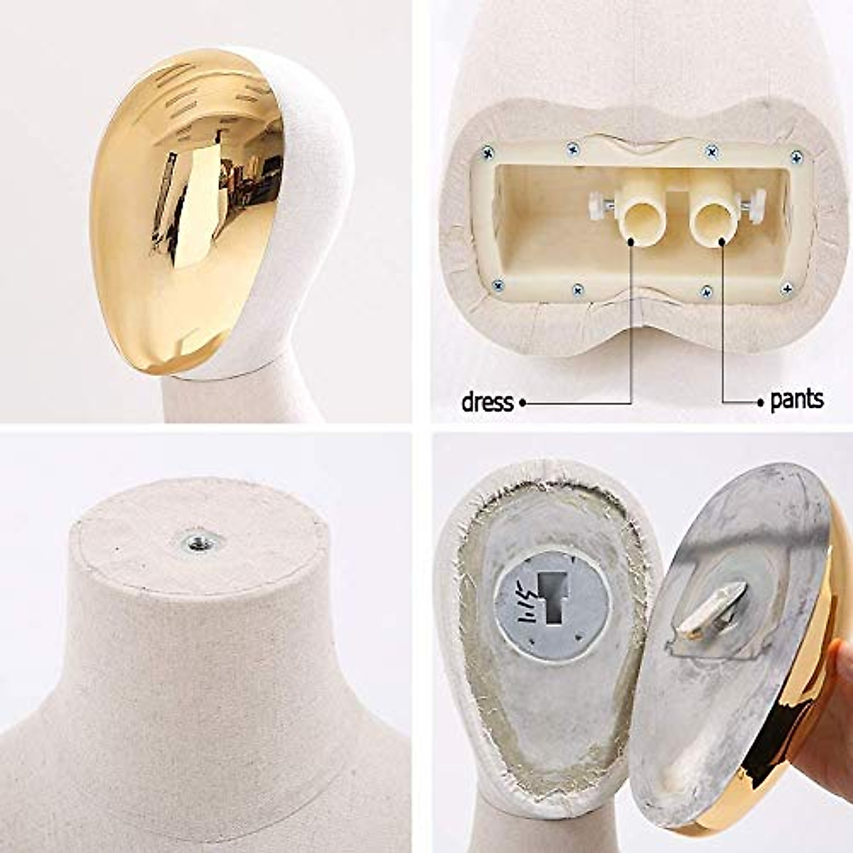 Tailors Dummy Female Mannequin Body with Plating Face and Round Base| for Dress Form Display Stand Dressmakers Dummy