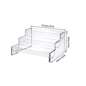 KVMORZE 8.7" Clear Cracker Serving Tray, Transparent Macaron Display Tray, Rectangular Cracker Holder for Serving Trays, Food Display Cracker Serving Tray Stand for Home (U Shape 3-Tier Acrylic)