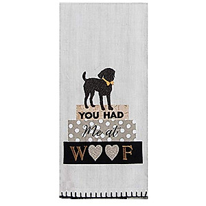 18TH STREET GIFTS Dog Decor Dish Towels - Set of 3 100% Cotton Tea Towels for Dog Lovers and Dishwasher Magnet - Dog Mom Gifts for Women - Dog Themed Gifts - Dog Kitchen Decor