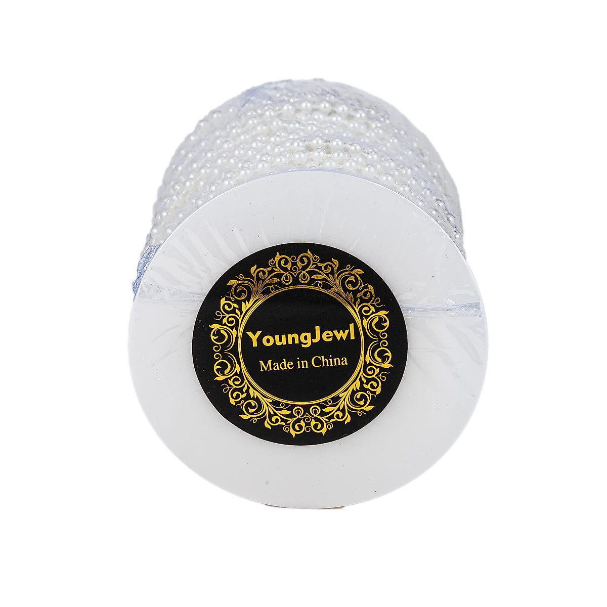 YoungJewl 8mm Crafts Faux Pearl Beads Garland Pearl Bead Roll Strand of Pearls to Decorate Floral Centerpieces Wedding Party Favor Christmas Tree(33 Feet Ivory)