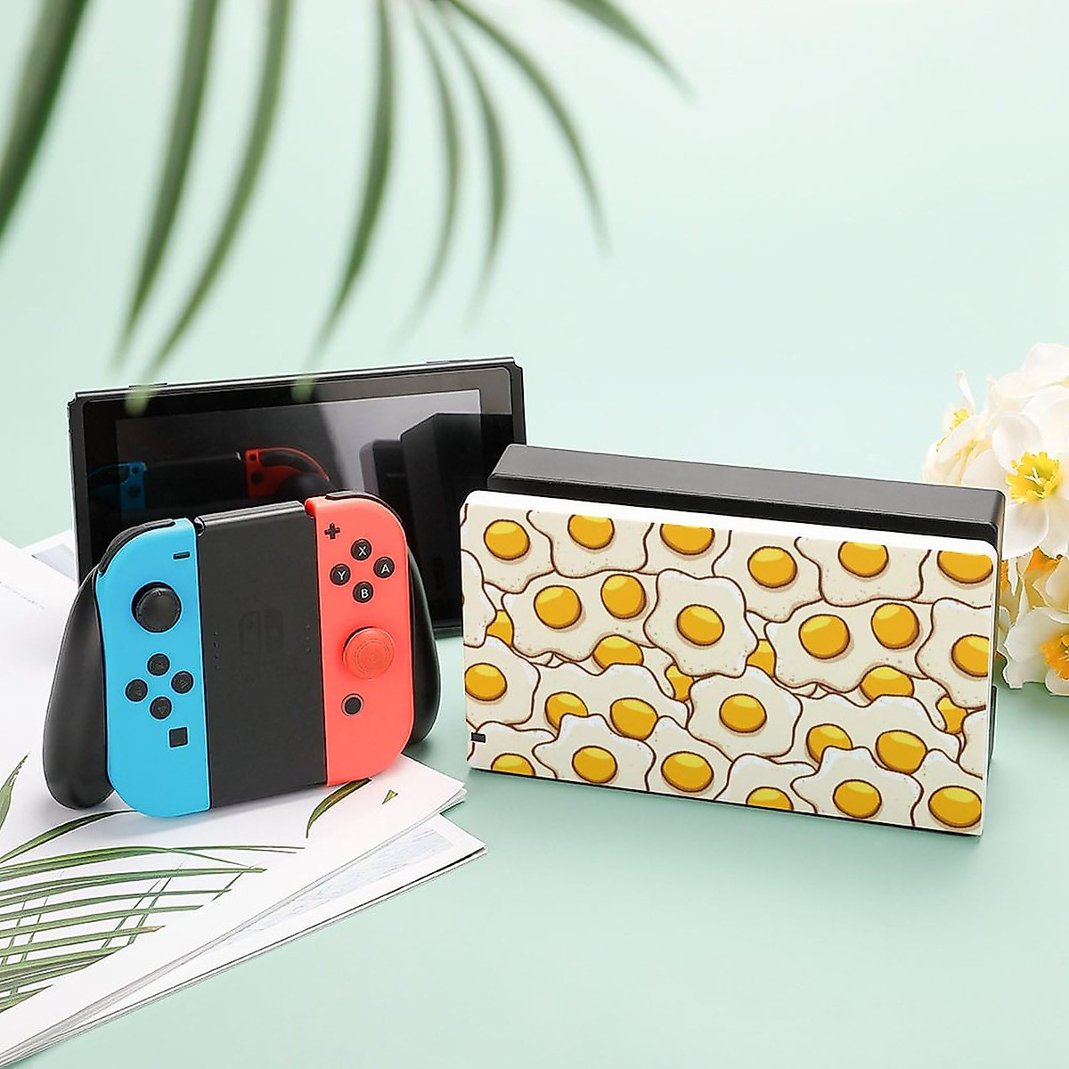 Fried Eggs Anti Scratch Dust Cover Compatible with Switch Dock Replacement Print Skin Shell