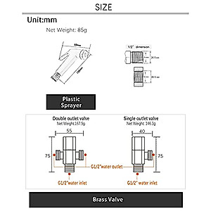 MINJING Hand Held Toilet Bidet Sprayer, ABS Plastic Douche Kit, Brushed Gold Bidet Faucet Shower Head,D Set