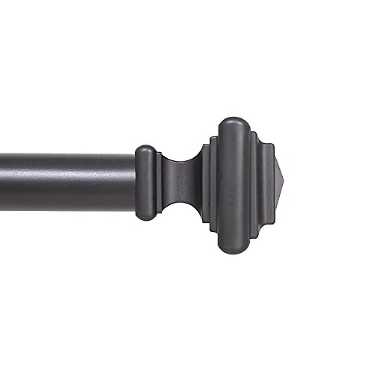 Interior Living 66-120 in. Adjustable Soft Square End Curtain Rod, 1 in. Diameter, Black