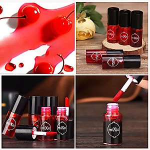 3 Colors Lip Stain Tint Set, Waterproof&Long Lasting Mini Liquid Lipstick Hydrating Moisturizing Lip Cheeks And Eyes,Natural Glossy Korean Lip Tint Stain Easy Application, Non-Stick(1#2#3)