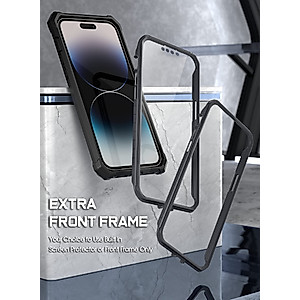 Poetic Guardian Case Compatible with iPhone 14 Pro Max 6.7 Inch, [20 FT Mil-Grade Drop Tested] Full-Body Shockproof Protective Rugged Clear Cover Case with Built-in Screen Protector, Black/Clear