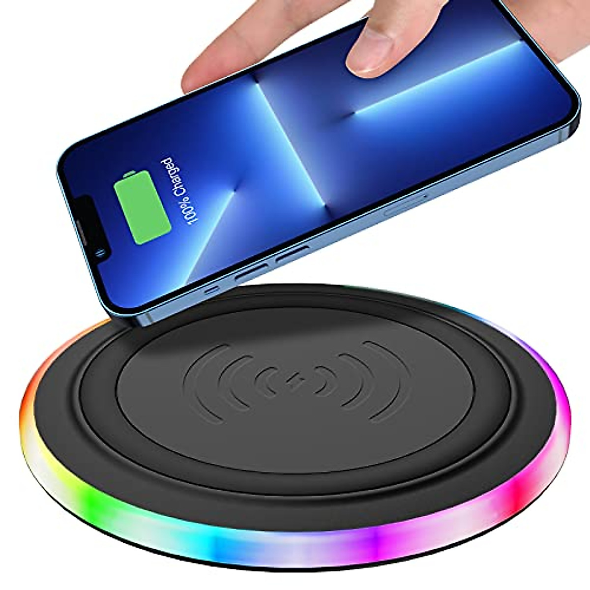 Wireless Charger, 15W Fast Wireless Charging Pad Compatible with iPhone 14/14 Plus/14 Pro/14 Pro Max/13/13 Mini/SE 2022/12/11/X/8,Samsung Galaxy S22/S21/S20,AirPods Pro 2(No AC Adapter)