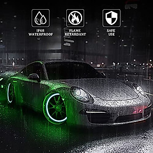 10PCS 12v Led Interior Car Light LED Strip Light, Mini Neon Interior Exterior Waterproof Flexible Utility 30cm 15LEDs Car Underglow Lights for Truck Bar Cars Golf Motorcycles Boat Decoration, Green