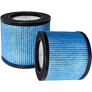 Nispira True HEPA Replacement Filters, Compatible with TOPPIN TPAP002 Air Purifier Comfy Air C1, Compared to Part# TPFF002, 2-Pack