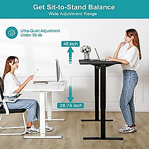 WOKA 40 x 24 Inches Electric Standing Desk, Adjustable Height Stand up Desk, Sit Stand Home Office Desk, Motorized Desk with Splice Board, Ergonomic Computer Workstation, White