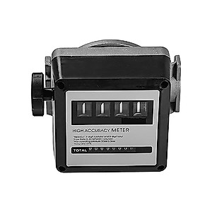 XAXAX Water Flow Meter, FM-120 4 Digital Gasoline Fuel Petrol Oil Flow Meter, 20-120L/Min for Fuel Oil Flow Sensor Counter Gasoline Meter Display,Gallon, QTS, PTS, L, m³