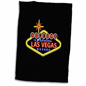 3D Rose Welcome to Fabulous Las Vegas Nevada Hand/Sports Towel, 15 x 22