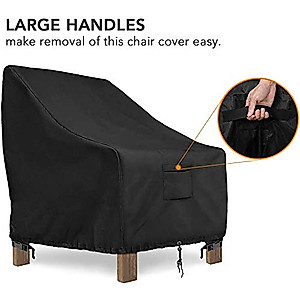 Taufey Patio Chair Covers, 37''Lx40''Dx30''H 600D Heavy Duty Rip-Stop and Waterproof Outdoor Chair Covers (2 Pack - Large, Black)