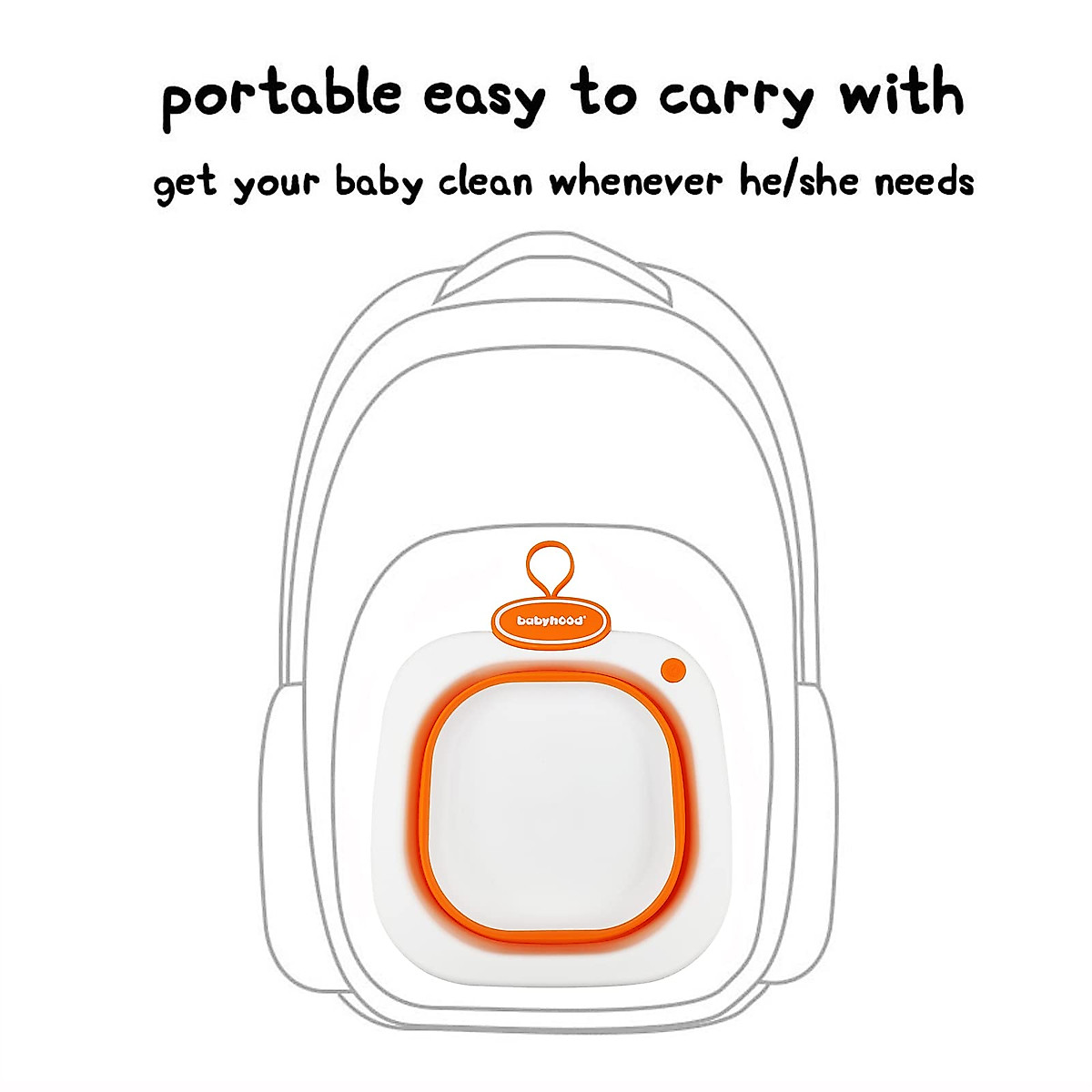 Babyhood Multi-Purpose Collapsible Wash Basin for Kids and Babies, Lightweight Portable Folding Basin for Washing Baby Bottles and Breast Pump Parts and Home Kitchen Outdoor Camping Use (Orange)