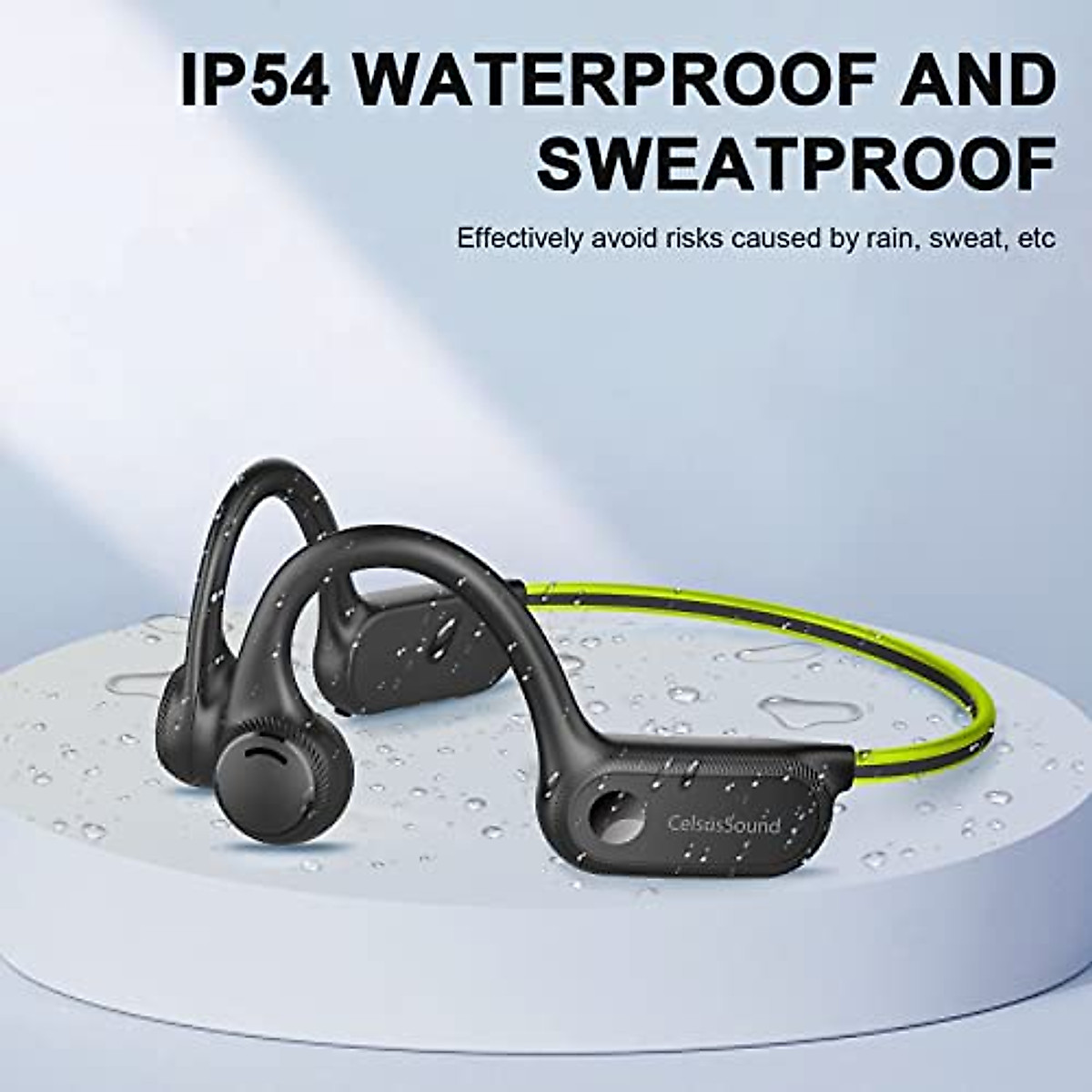Open Ear Headphones Wireless Bluetooth 5.2, Bone Conduction Headphones Up to 10H Playtime Built-in Mic Wireless Bluetooth Headphones IPX4 Waterproof Headset for Running, Gym, Hiking, Cycling