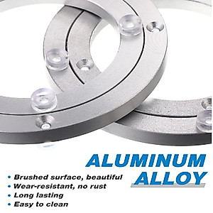 Hicarer 3 Pack 5.5 Inch Lazy Susan Bearing Hardware Turntable Heavy Duty Aluminum Small Lazy Susan Rotating Turntable Kitchen Base Turn Rotary Bearing Swivel Plate for Heavy Loads