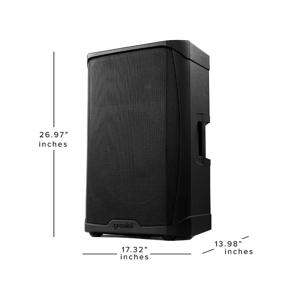Gemini Sound GD-115BT 1000W Professional PA Loudspeaker with Bluetooth and Built-in 3 Channel Mixer