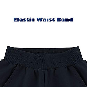 Looching 2 Pack Baby Toddler Boys Cotton Pants Solid Casual Pull on Jogger with Pockets Long Trousers for Kid Children