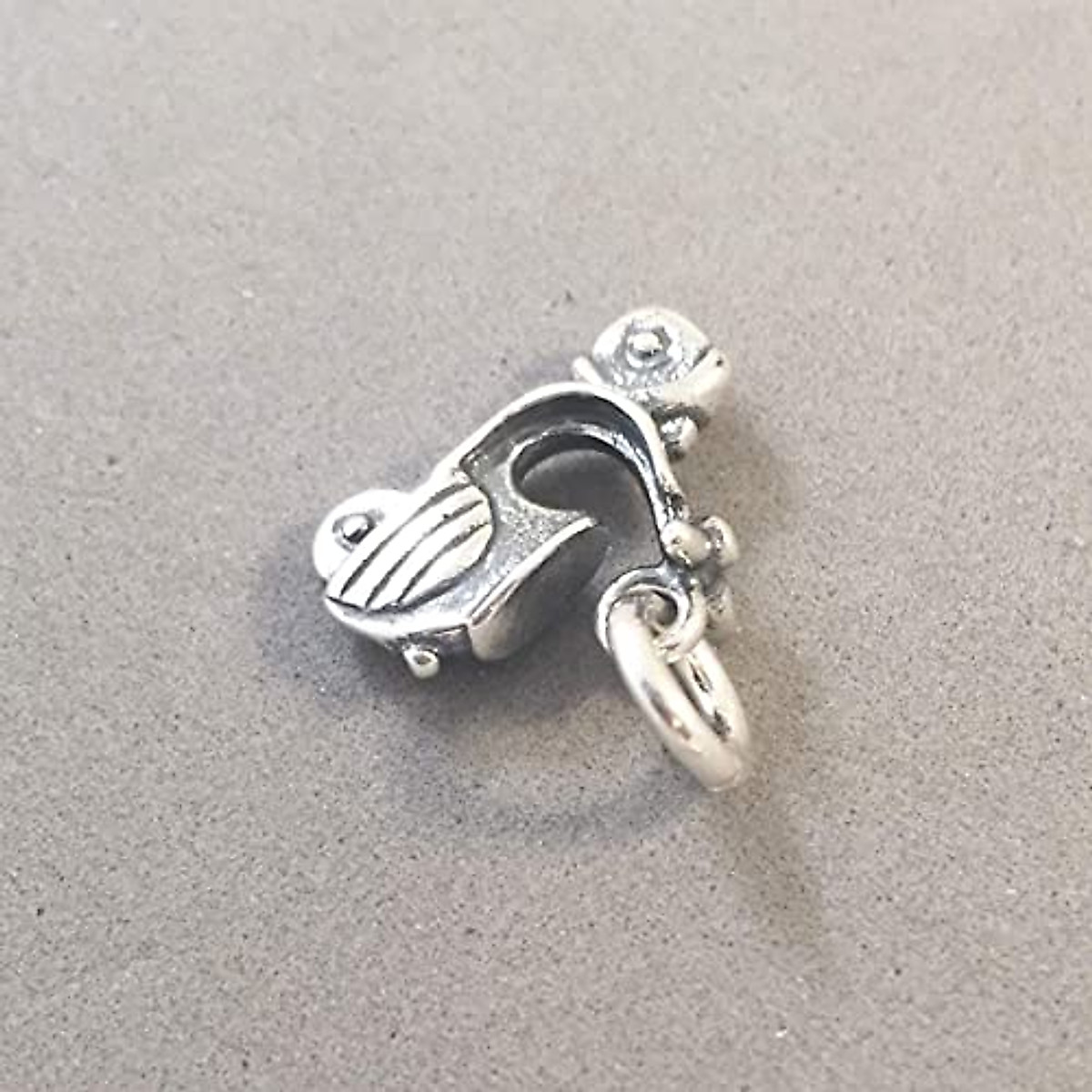 Scooter .925 Sterling Silver 3-D Charm Pendant Motorized Bike Moped Vespa Vehicle New vh17