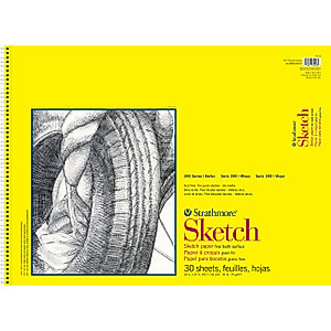 Strathmore 300 Series Sketch Pad, 18x24 inch, 30 Sheets, Side Wire - Artist Sketchbook for Drawing, Illustration, Art Class Students