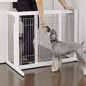 Richell High Freestanding Pet Gate, Standard, Origami White