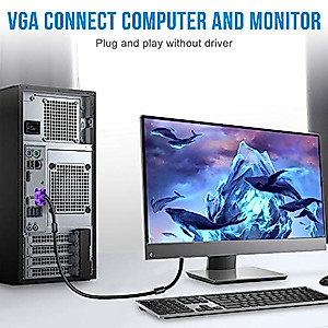 Halsouy VGA Cable, VGA to VGA 15 Pin Male to Male Monitor Cable (3 feet)