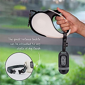 SVD.PET Dog Poop Bag Dispenser, Retractable Waste Bag Fits Any Leash, Compostable Waste/Poop Bag Holder, Dog Walking Accessory (Black)