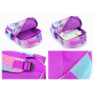 Reversible Sequin School Backpack Lightweight Little Kid Book Bag for Preschool Kindergarten Elementary (15", Mermaid)