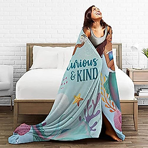 Mermaid Movie Throw Blanket for Kids & Adults, All Seasons Flannel Fleece Blanket Soft Plush Blankets for Couch Sofa Bed Camping Travel 40"x30"