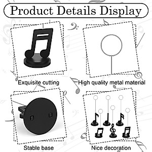 Youdaju 6 Pcs Musical Note Photo Balloon Holder Note Holders Table Number Photo Clips Holder Place Card Holder Music Note Decoration Name Place Card Holder for Music Theme Party Birthday Wedding