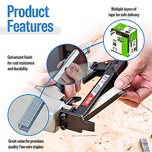 meite 21 Gauge 1/2-Inch Crown with 5/8-Inch Length Upholstery Staples Galvanized Fine Wire Staples Compatible for MT8016 Stapler (10,000 Pcs/Box)