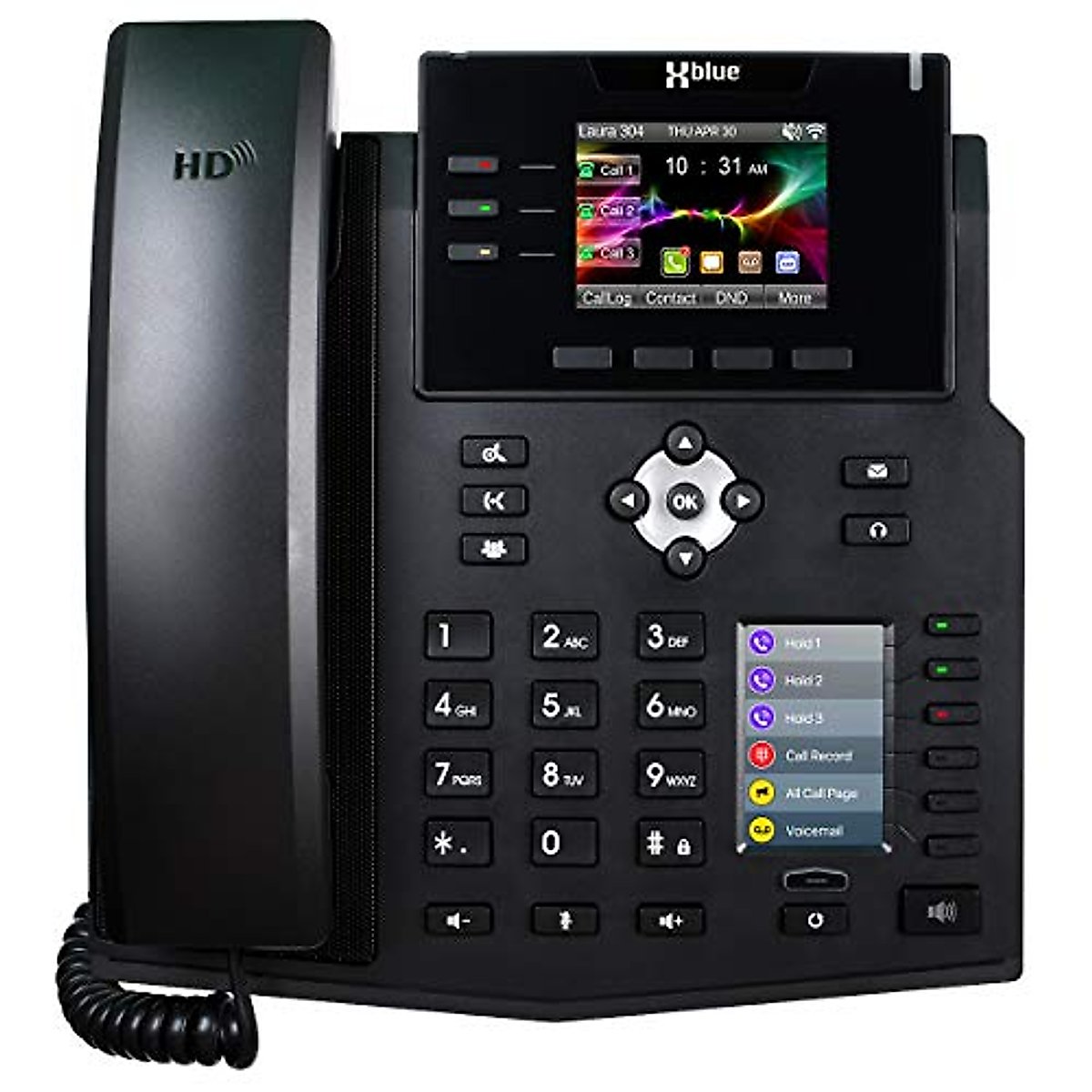 Xblue QB System Bundle with 4 IP9g IP Phones Including Auto Attendant, Voicemail, Cell & Remote Phone Extensions & Call Recording, Black, (QB1004)