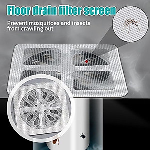 Disposable Hair Drain Stickers, 2024 New Disposable Shower Drain Hair Catcher Mesh Stickers for Bathroom Bathtub Laundry Kitchen (4inch, 50pcs)