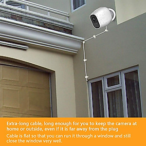 FARSAIL 2-Pack 10Feet/3m Power Cable and Charger Adapter for Arlo Pro & Pro 2 and Arlo Go, Weatherproof Outdoor Indoor, Solved The Need to Constantly Charge Batteries