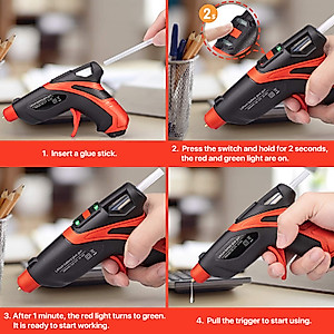 Cordless Hot Glue Gun,Fast Preheating Hot Glue Gun Kit with 30 Pcs Glue Sticks,USB Rechargeable Melt Glue Gun Tools for Quick Home Repairs, Arts, Crafts, DIY and Festival Decorations