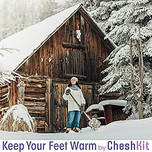 CheshKit Soft Thermal Boot Liner Socks - Outdoor Sport - Polartec Fleece Winter Socks (1 Pair Pack, Medium, Dark Grape)