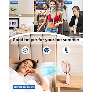 TUNISE Portable Handheld Fan, Neck Fan, 4000mAh Desk Fan, 180° Adjustable, 6 Speed Wind, Display Electricity in Real Time, USB Rechargeable Foldable Fan, Quiet Personal Fan as Power Bank