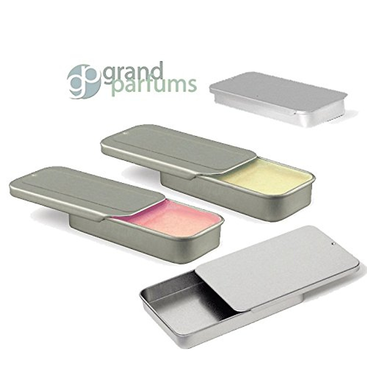 Baoblaze Metal Slide Top Tin Containers (small) for Crafts Geocache Storage Survival Kit by Grand Parfums (pack of 3)