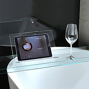 Clear Bathtub Caddy Tray, Bathroom Storage Rack, Acrylic Bath Rack, Tub Shelf, Tub Tray Accessories for Bath,35.4" Lx7.9 Wx1.2 H,Clear