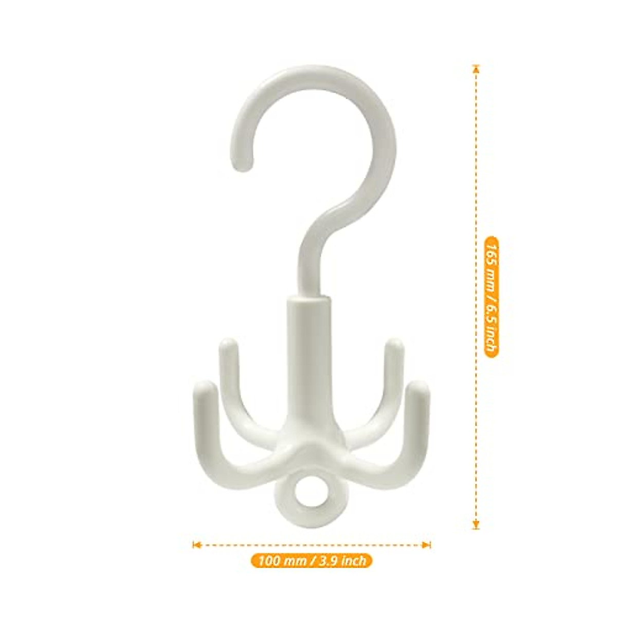 Sihuuu Belt Hanger, Twirl Tie Rack, Scarf Holder Hook for Closet with 4 Claws, 360 Degree Rotating Closet Clothes Hangers, Good for Hanging Scarf, Ties, Hats, Towels,Bags(2 PCS)