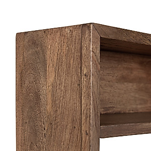 Kate and Laurel Georgie Natural Wood, Bohemian Computer Home Office with Folding DesignWall Hanging Desk, 26x6x30