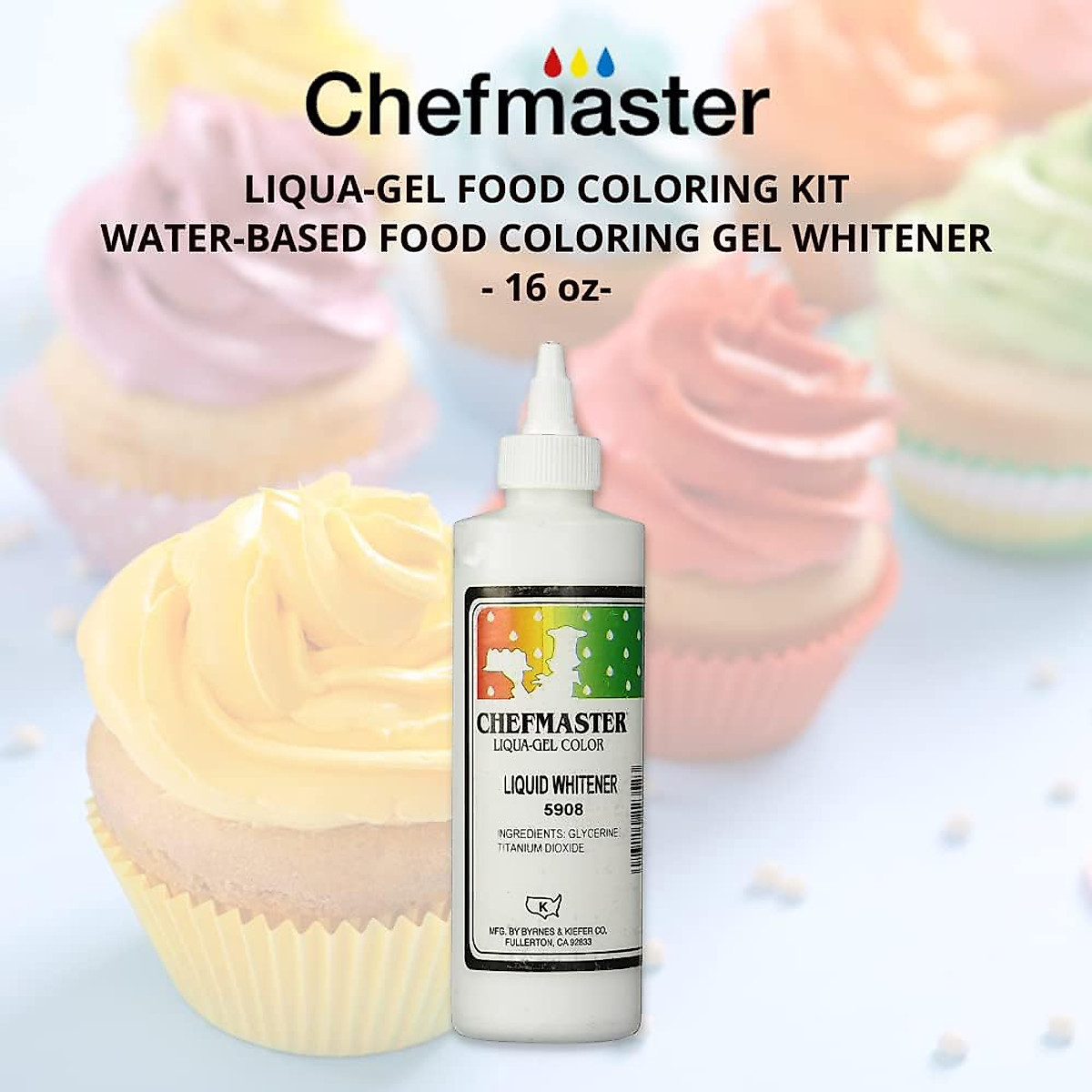 Chefmaster Liquid Whitener Food Color, 16-Ounce, White