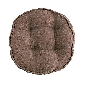 XSlive Soft Velvet Chair Pads Seat Cushion Comfy Thick Chair Cushion for Kids Reading Adult Office,Machine Washable Round Seat Pad for Dining Room Floor Indoor (Coffee,Diameter 18")