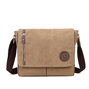 Sechunk Canvas Small Messenger Bag Vintage Shoulder bag Everyday Purse Crossbody bag for men women