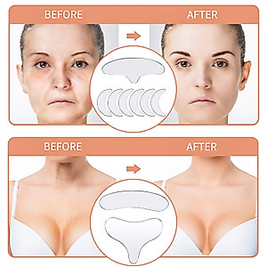 12 Pieces Reusable Silicone Chest Pads Patch Silicone Neck Forehead Cleavage Eye Pad Set for Women Girls