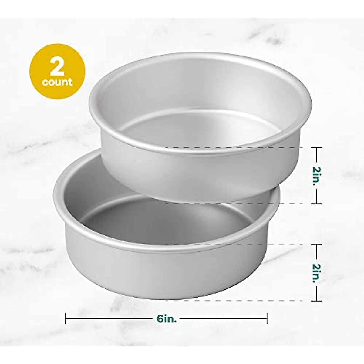 Wilton Small and Tall Aluminum 2 x 6-inch Layer Cake Pan Set, 2- Piece