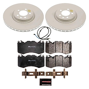 Power Stop ESK6660 Euro-Stop Front Brake Kit- Coated Brake Rotors & Ceramic Brake Pads For Land Rover Range Rover Sport 2010-2013 [Model Specific]