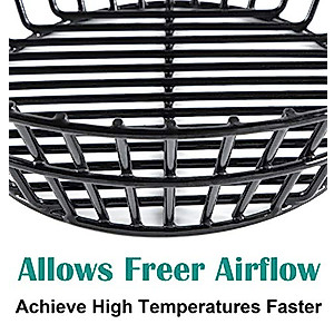 Charcoal Ash Basket for Large Big Green Egg Grill, Kamado Classic, Pit Boss, Louisiana Grills, Primo Kamado Grill and Large Grill Dome, Heavy Duty Porcelain Steel