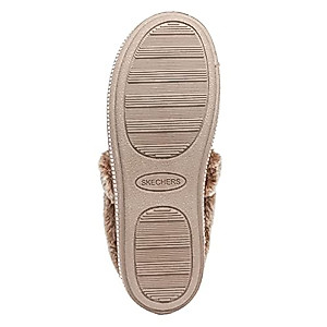 Skechers Women's Cozy Campfire-Team Toasty-Microfiber Slipper with Faux Fur Lining, dark taupe, 10 M US